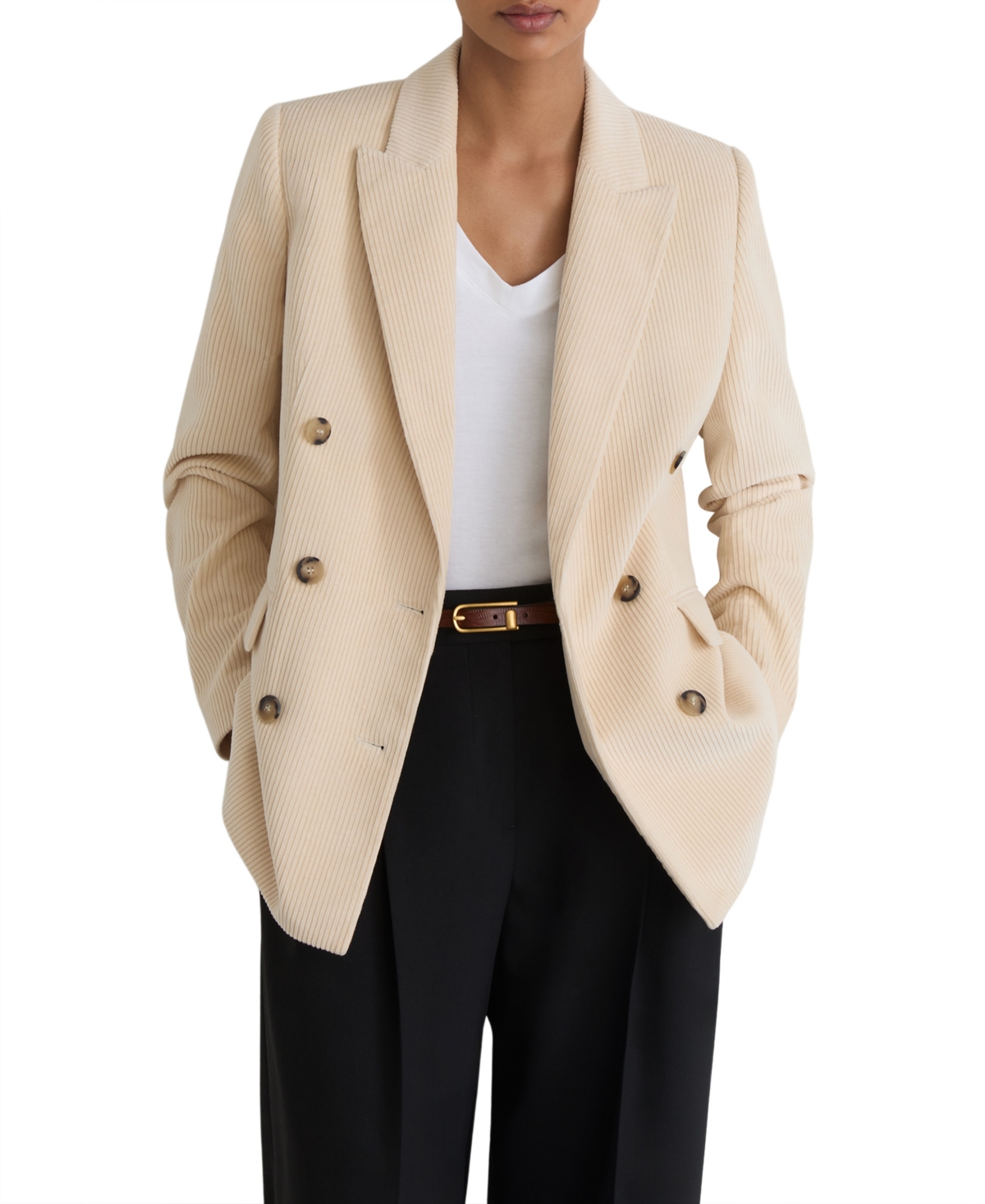 Click here for Reiss Womens Cotton Corduroy Double-Breasted Blaze... prices