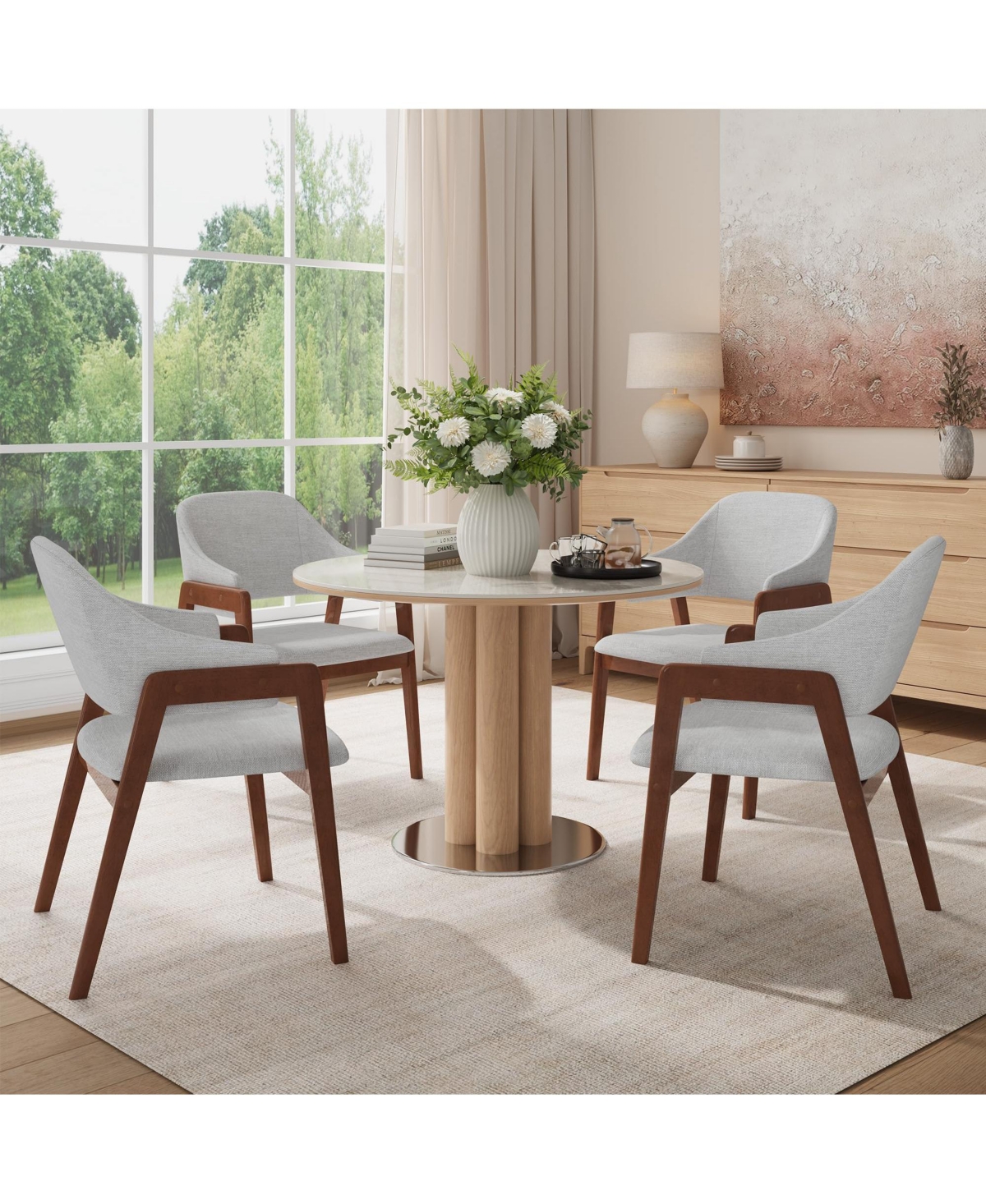 Click here for homfan Dining Chairs Set of 4 with Arms  Sturdy Wo... prices