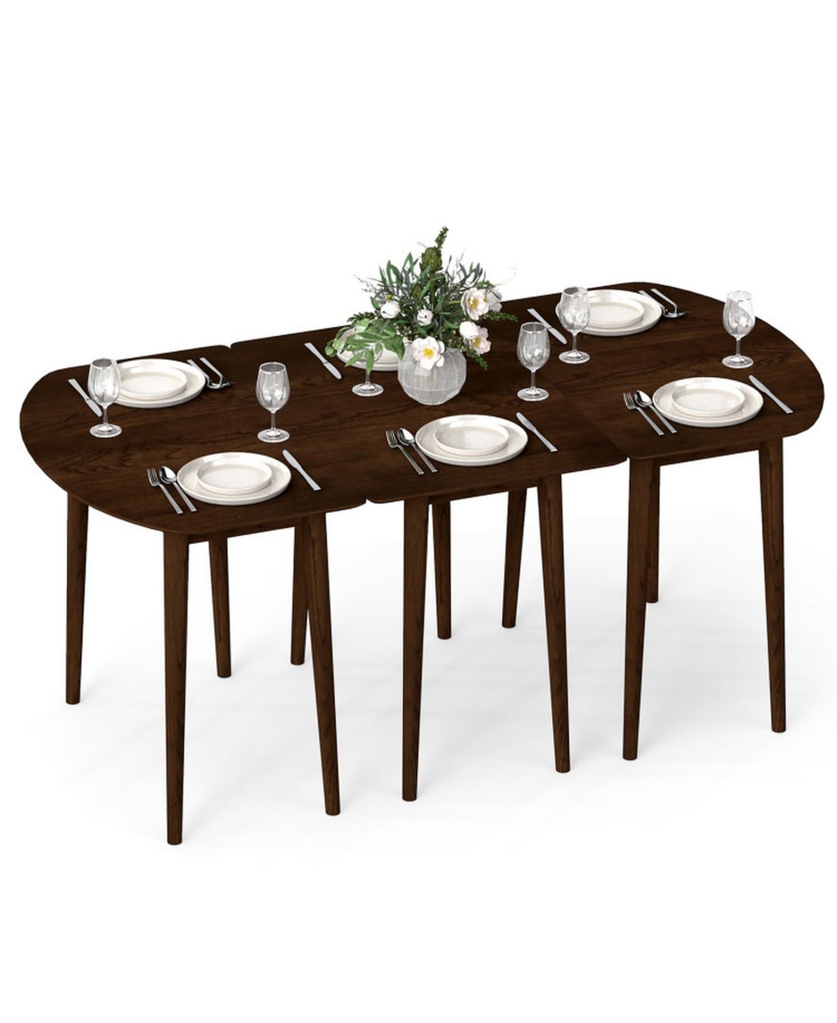 Click here for Sugift Extendable Dining Table Set with 2 Half-Rou... prices