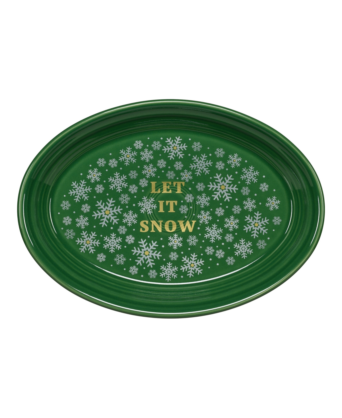 Click here for Fiesta Jade Snowflakes Let it Snow Serving Platter... prices