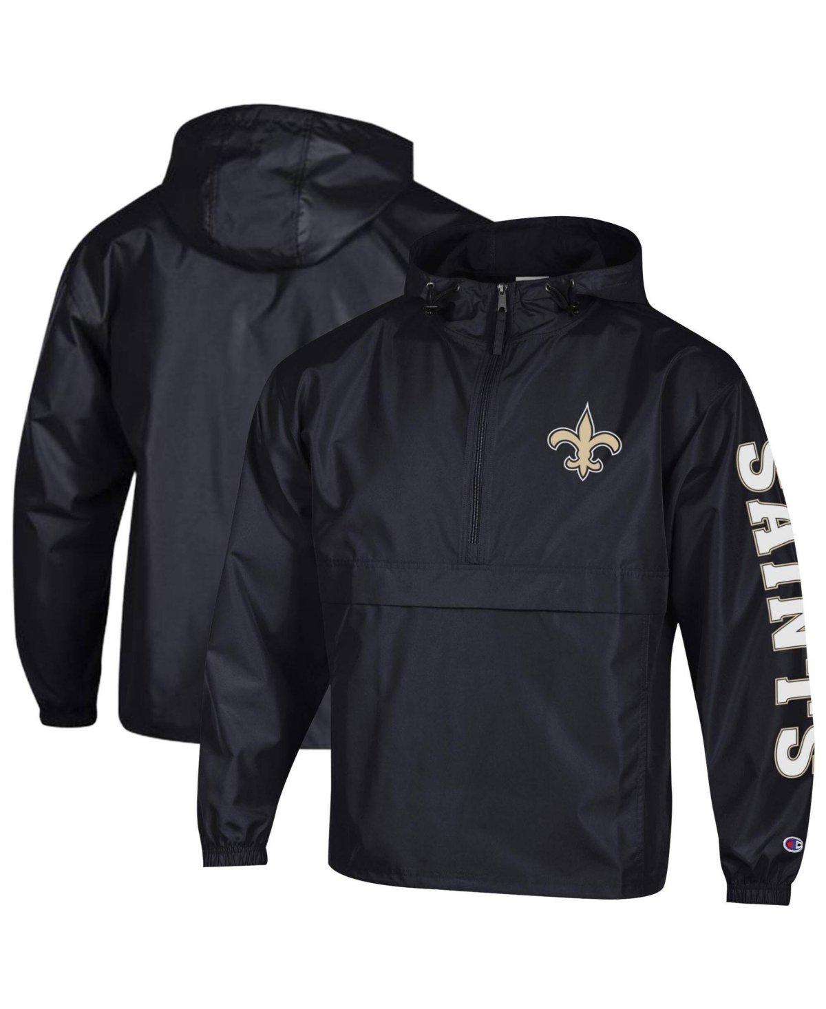 Click here for Champion Mens Black New Orleans Saints Packable Ho... prices
