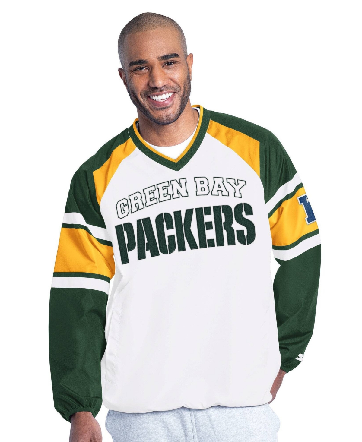 Click here for Starter Mens White Green Bay Packers Infield Play... prices