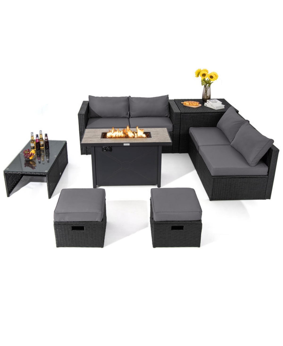 Click here for Gouun 9-Piece Outdoor Pe Rattan Patio Sectional Co... prices