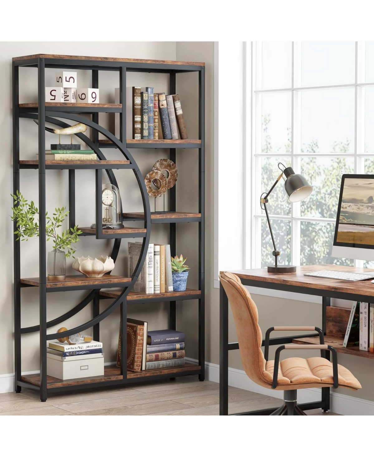 Click here for Tribesigns 5-Tier Industrial Bookshelf prices