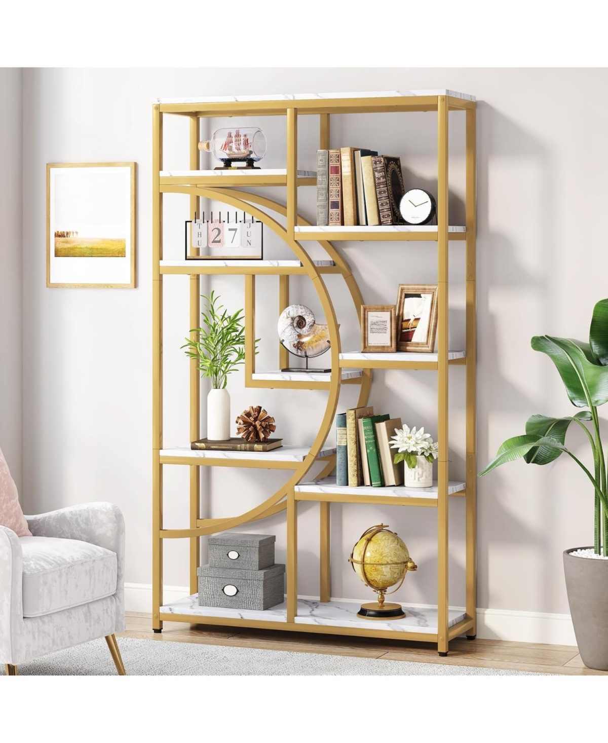 Click here for Tribesigns 5-Tier Industrial Bookshelf with 9 Open... prices