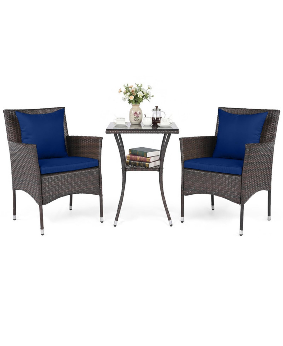 Click here for Gouun 3-Piece Rattan Bistro Chair Set with 2-Tier... prices