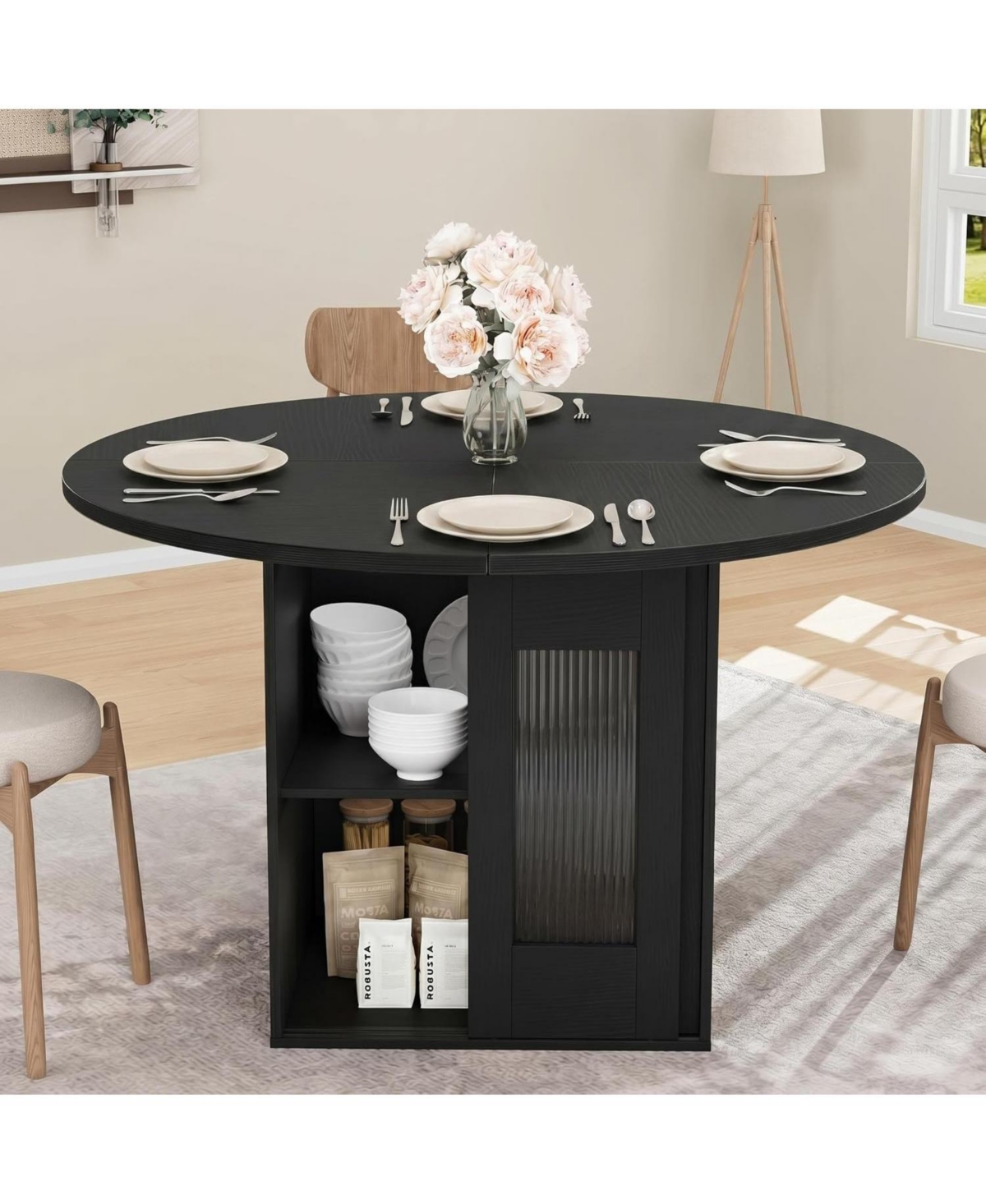 Click here for gaomon 47-inch Round Dining Table with Storage for... prices