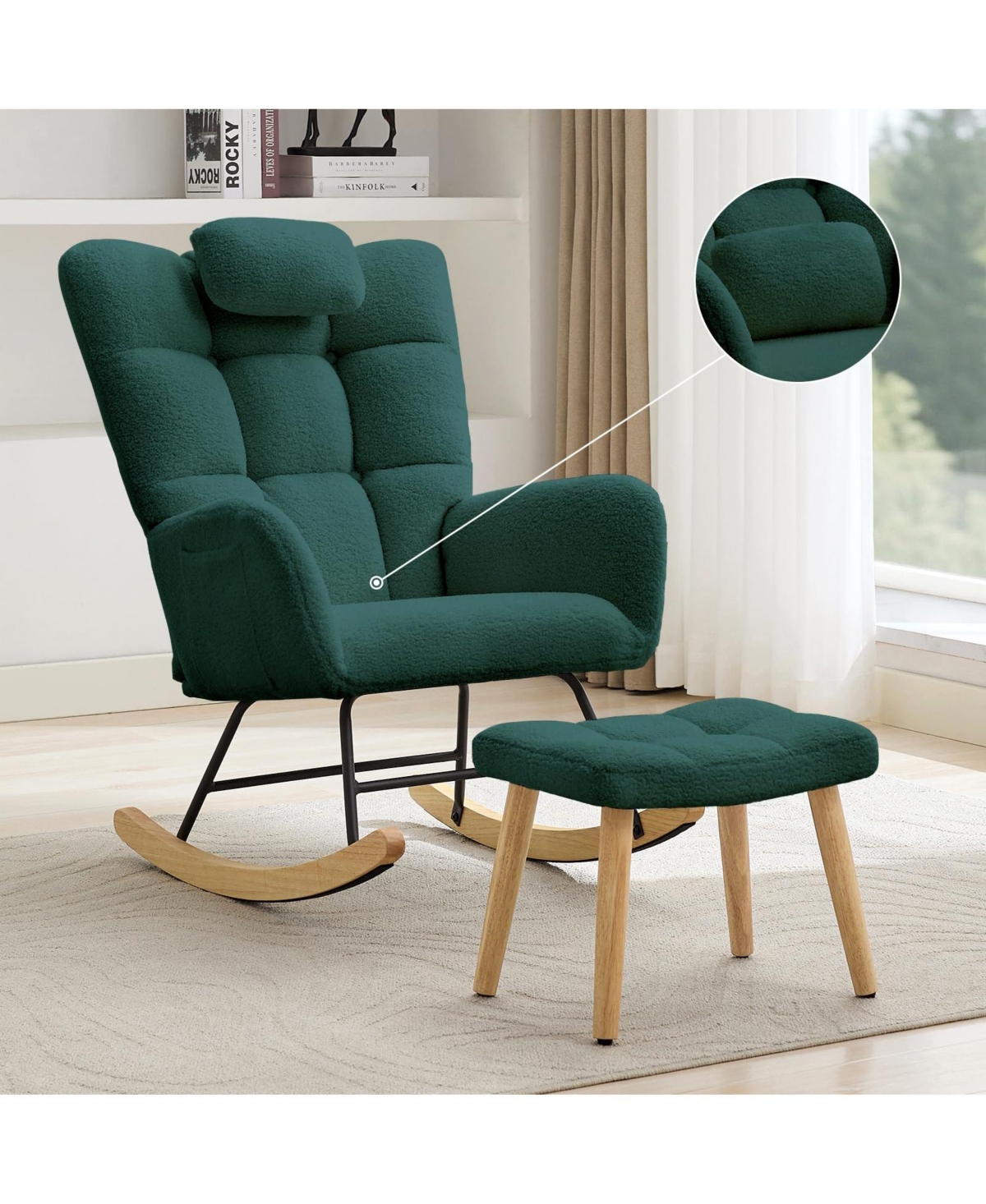 Click here for homfan Nursery Rocking Chair with Ottoman  Upholst... prices
