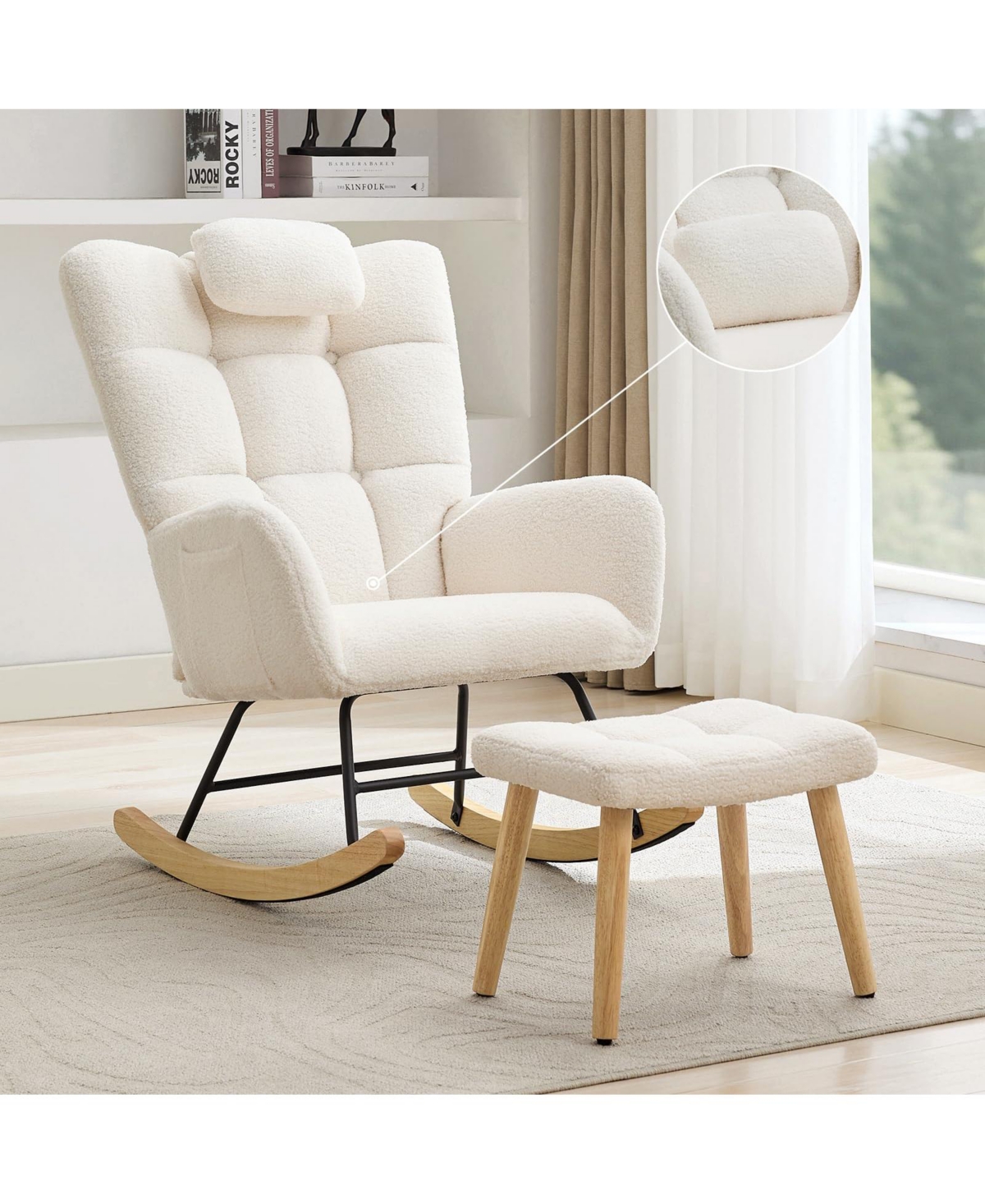 Click here for homfan Nursery Rocking Chair with Ottoman  Upholst... prices