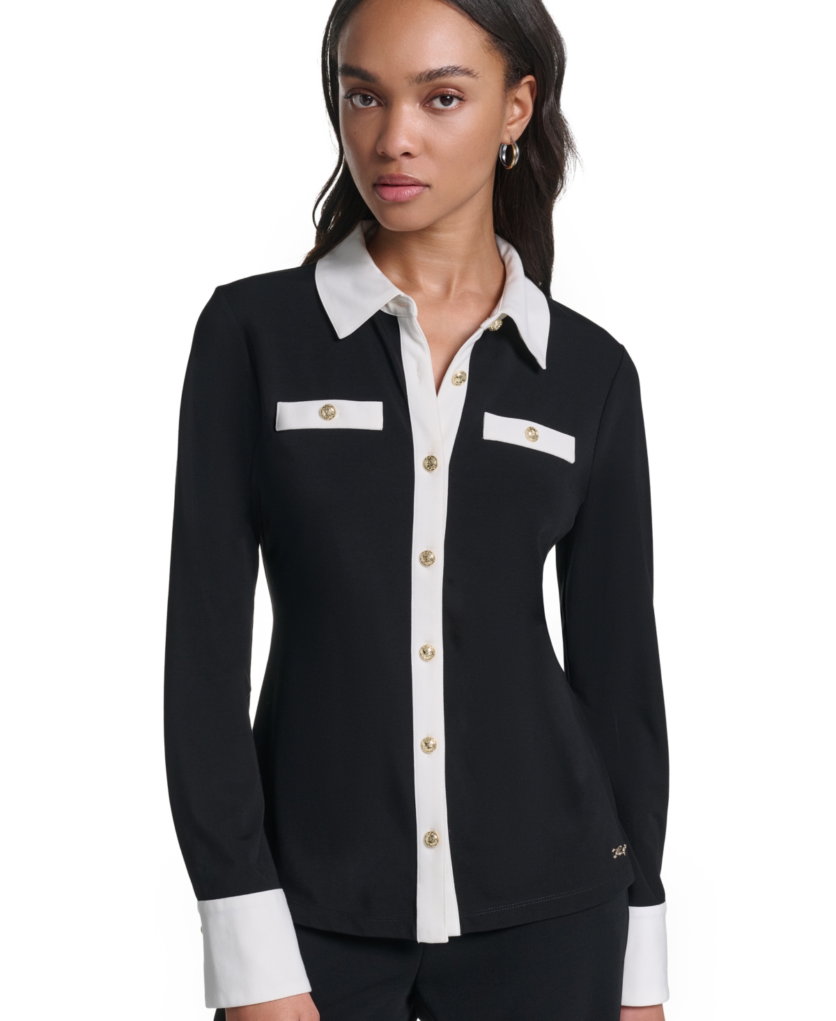 Click here for Karl Lagerfeld Paris Petite Long-Sleeve Colorblock... prices