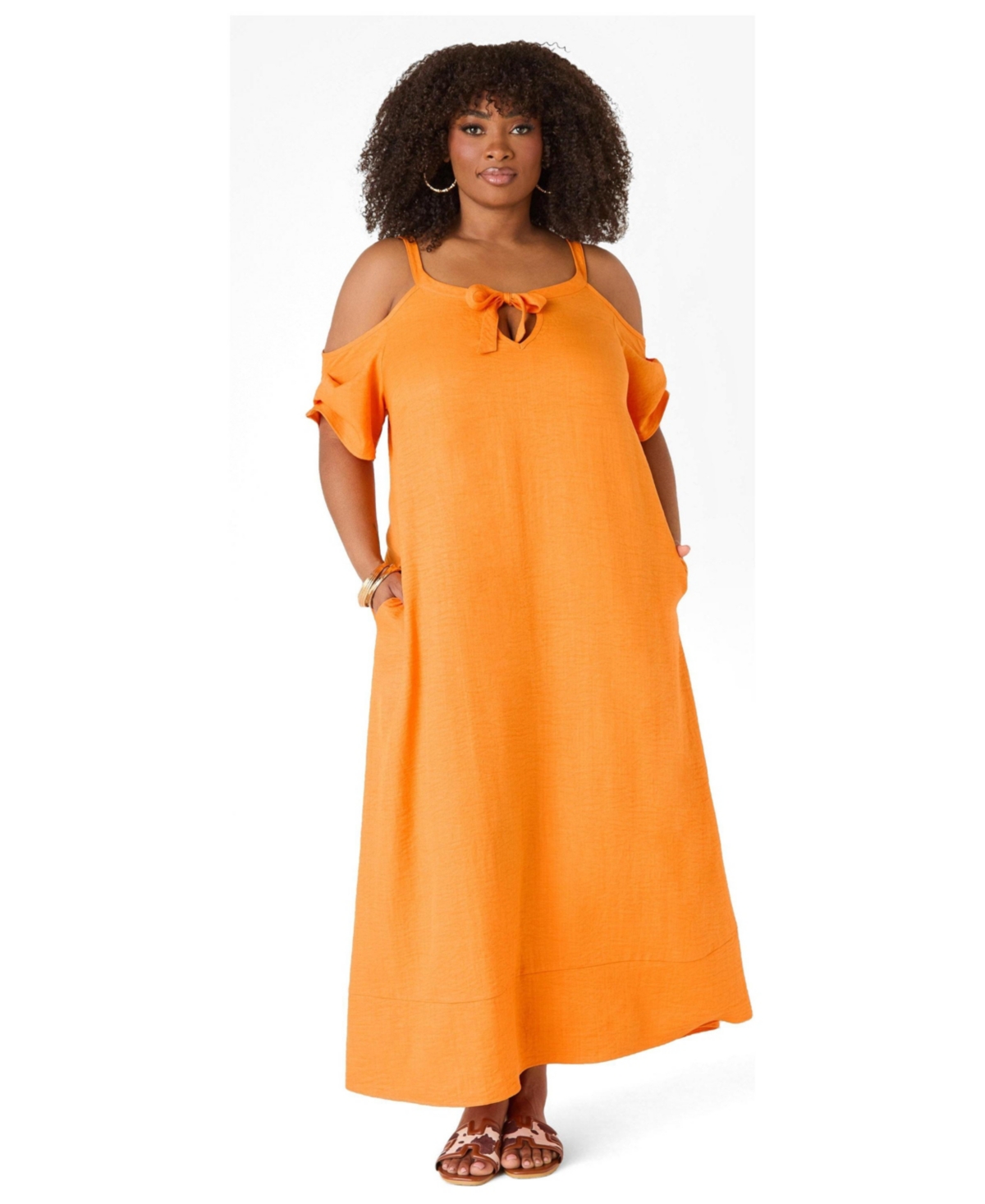 Click here for Ashley Stewart Womens Cold Shoulder Maxi Dress - O... prices