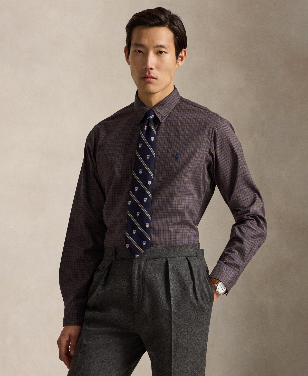 Click here for Polo Ralph Lauren Mens Classic-Fit Plaid Twill Shi... prices