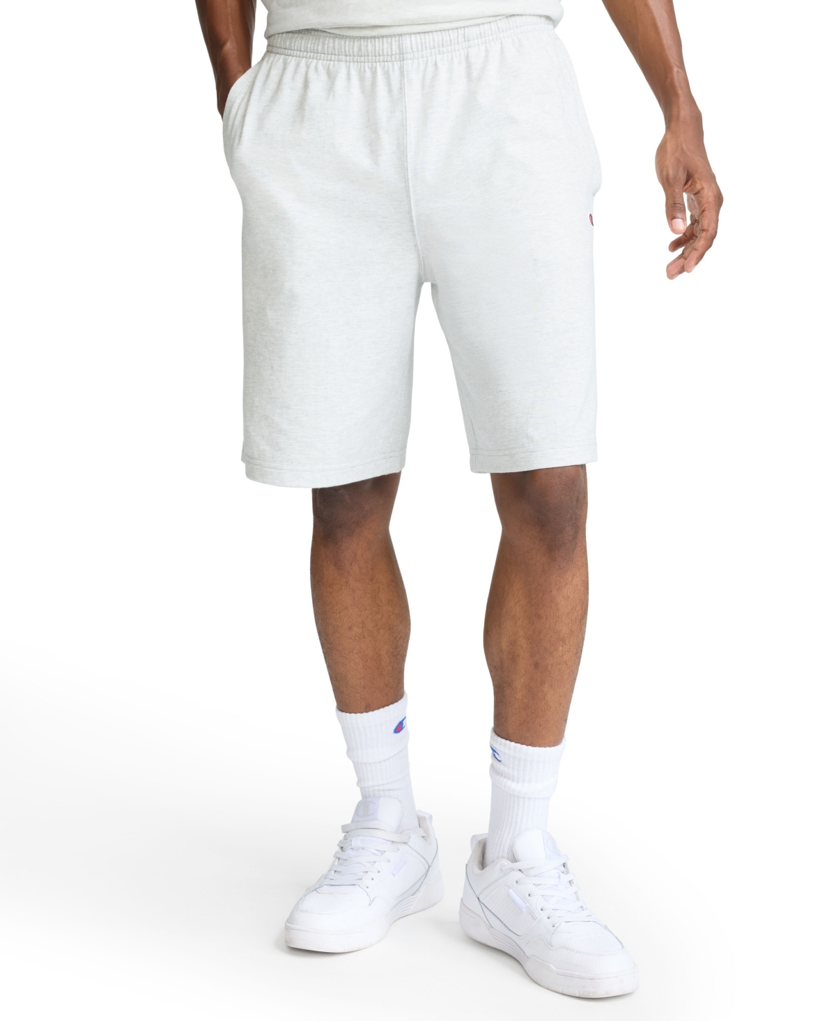 Click here for Champion Mens 9 Jersey Shorts - Platinum Silver He... prices