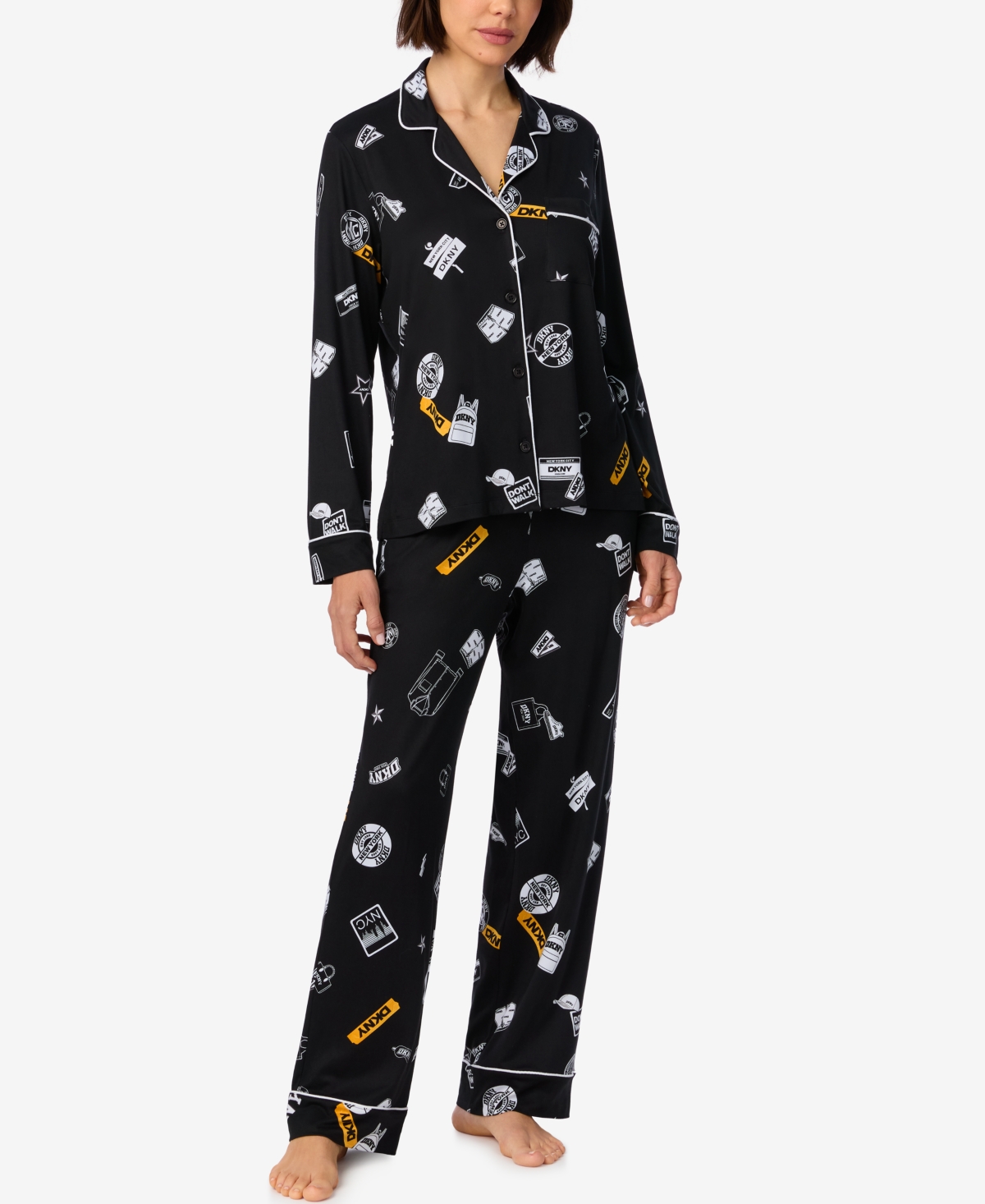 Click here for Dkny Womens Long-Sleeve Button-Front Pajama Top an... prices
