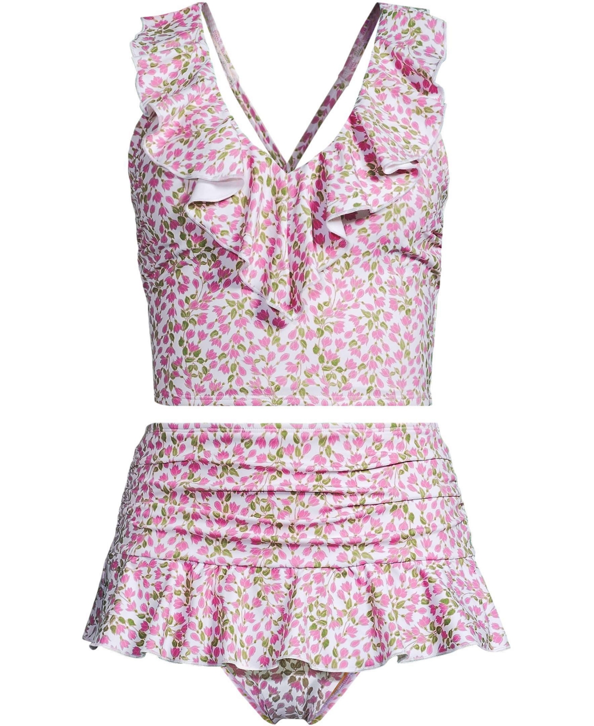 Click here for Lands End Womens Ruffle Midkini Top and High Waist... prices