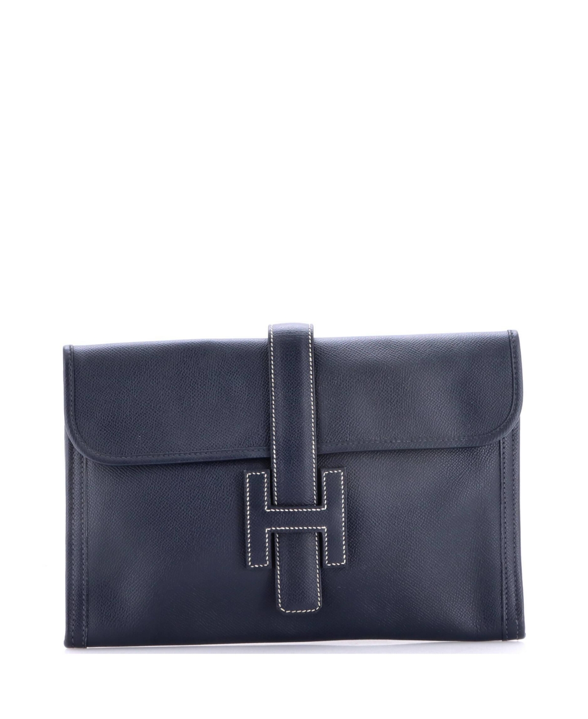 Click here for Pre-Owned Hermes Pm Jige Clutch Epsom - Blue prices