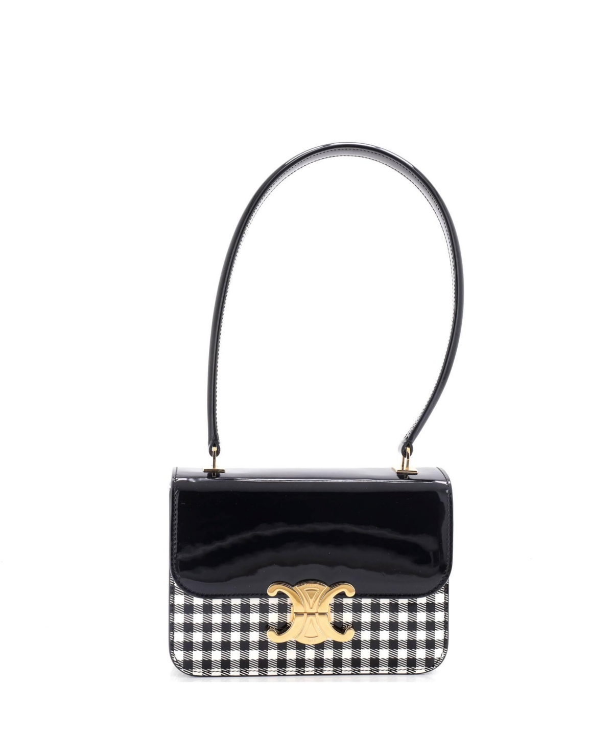 Click here for Pre-Owned Celine Teen Garance Bag Printed Patent -... prices