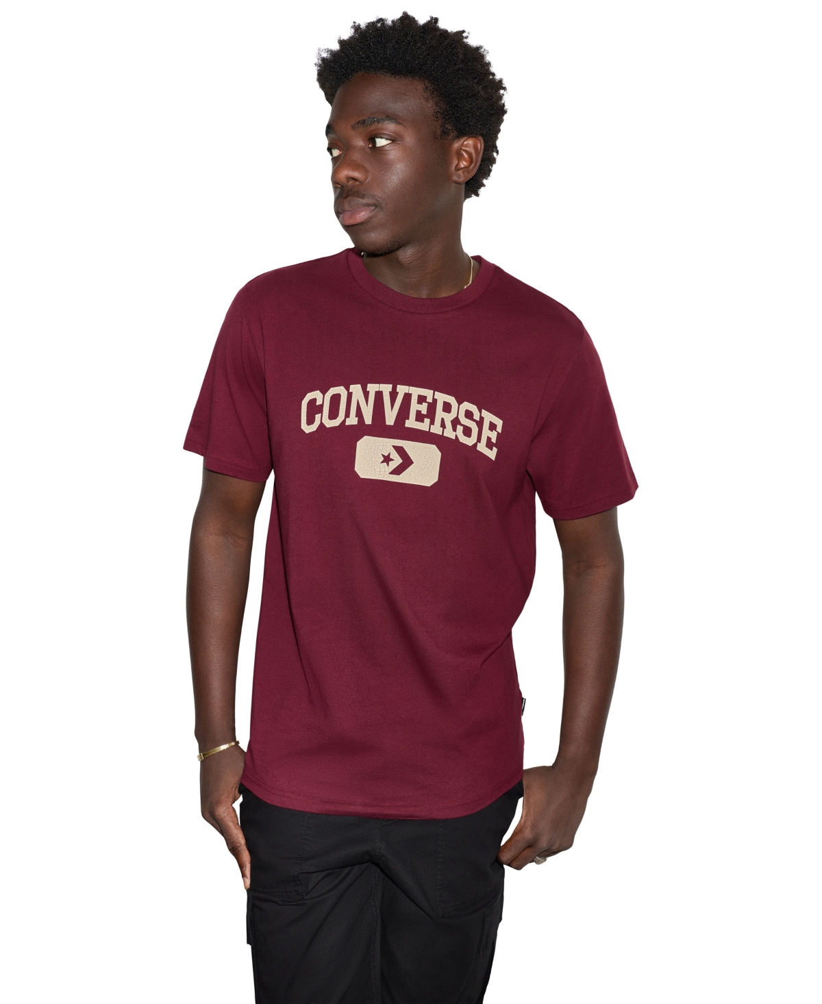 Click here for Converse Mens Varsity Graphic T-Shirt - Deep Borde... prices