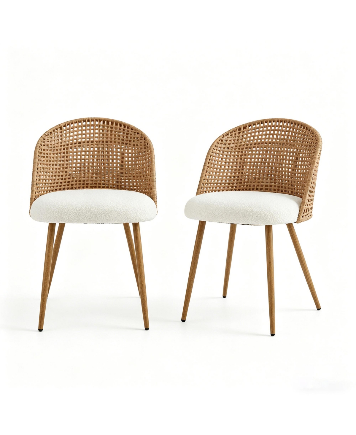 Click here for Clihome Modern Farmhouse Wicker Soft Dining Chairs... prices