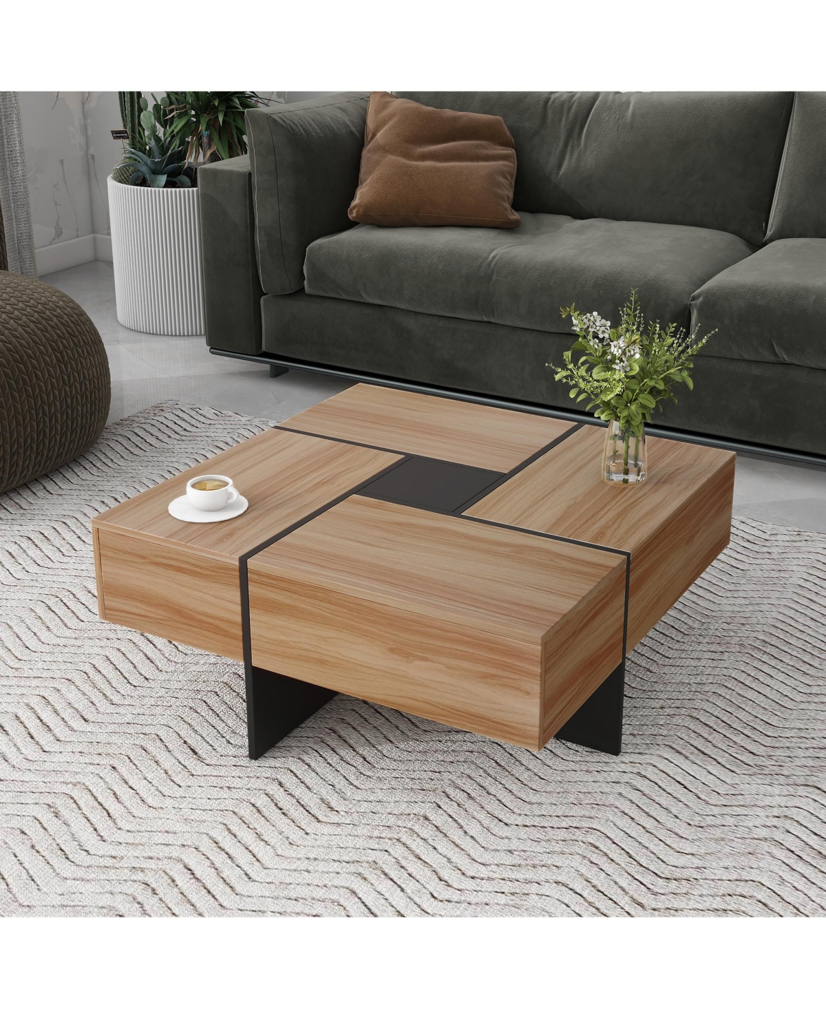 Click here for Clihome On-trend Unique Design Coffee Table with 4... prices