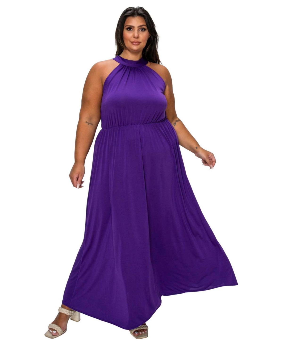 Click here for L I V D Womens Plus Size Cassia Halter Neck Dress... prices