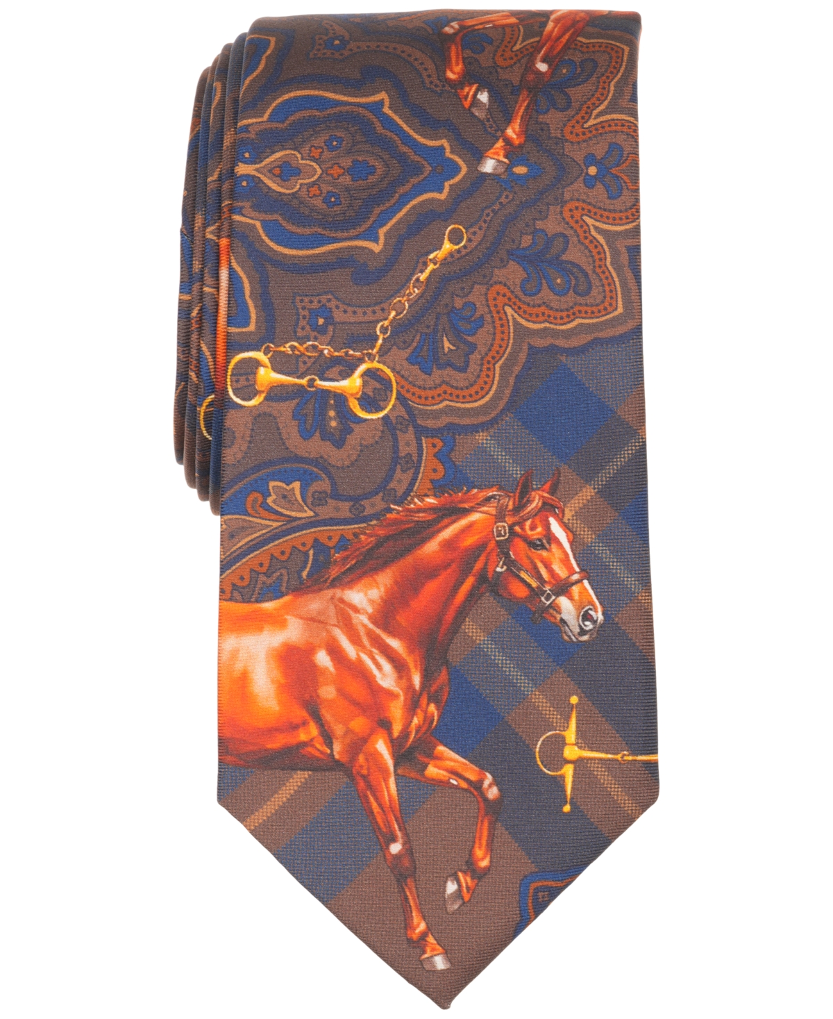 Click here for Club Room Mens Equestrian Royal Print Silk Tie - B... prices