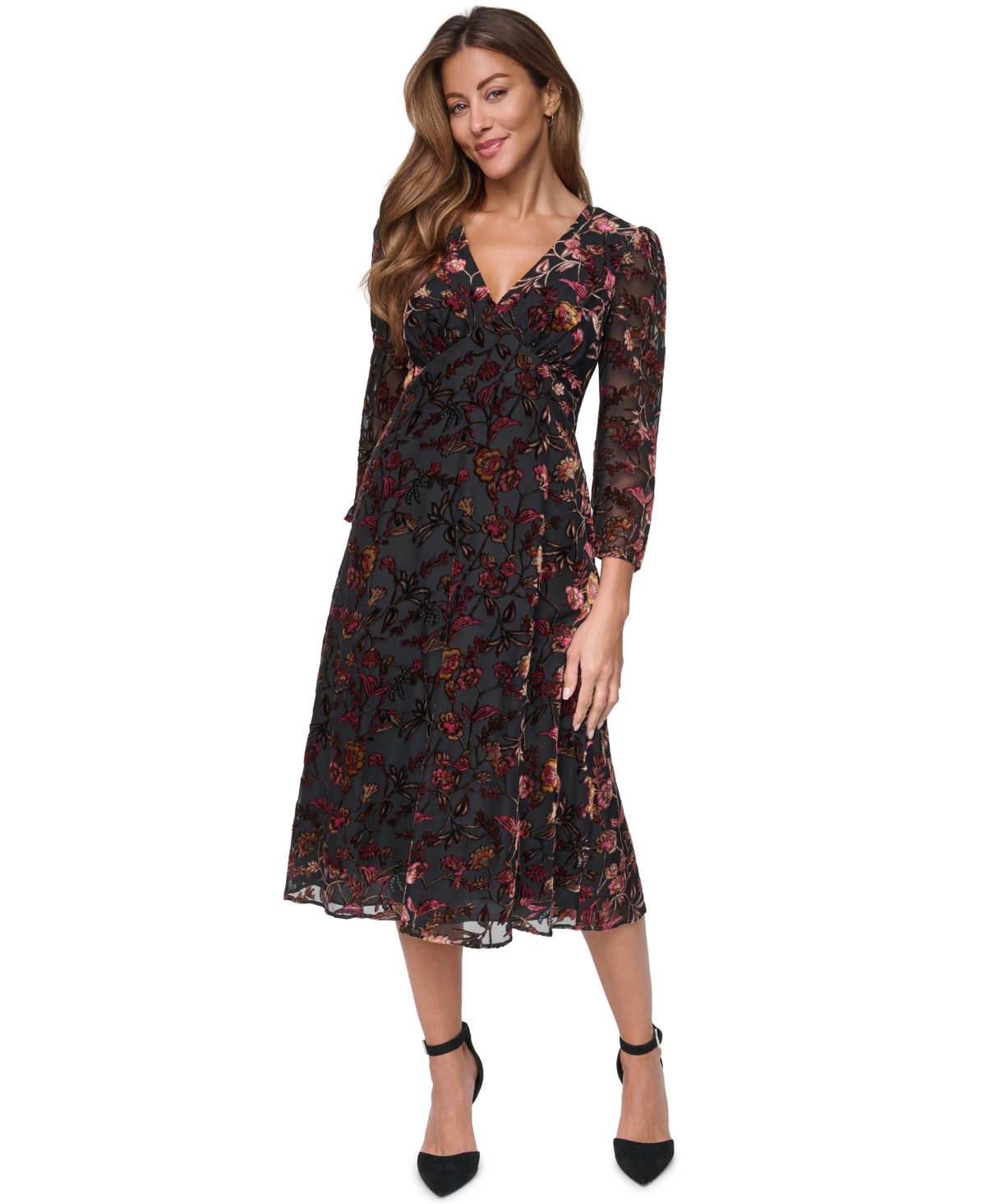 Click here for Eliza J Womens Open Back Floral A-Line Midi Dress... prices