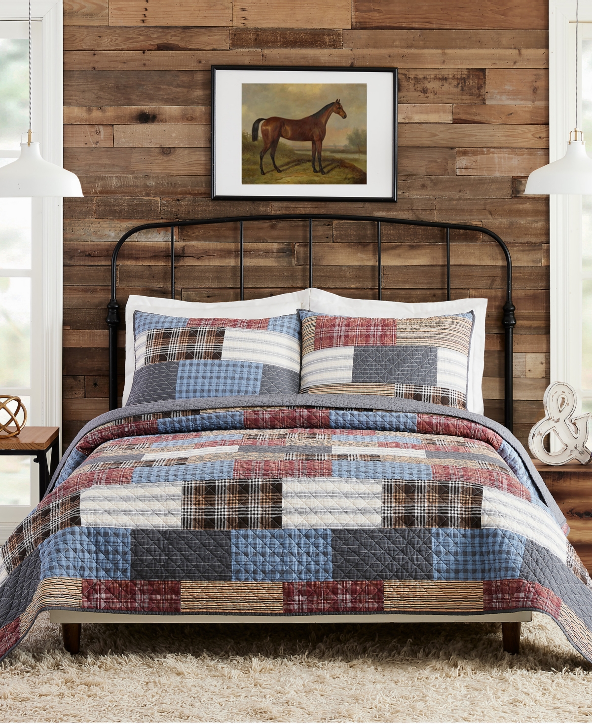 Click here for Modern Heirloom Cabin Patchwork Printed 3-Piece Qu... prices