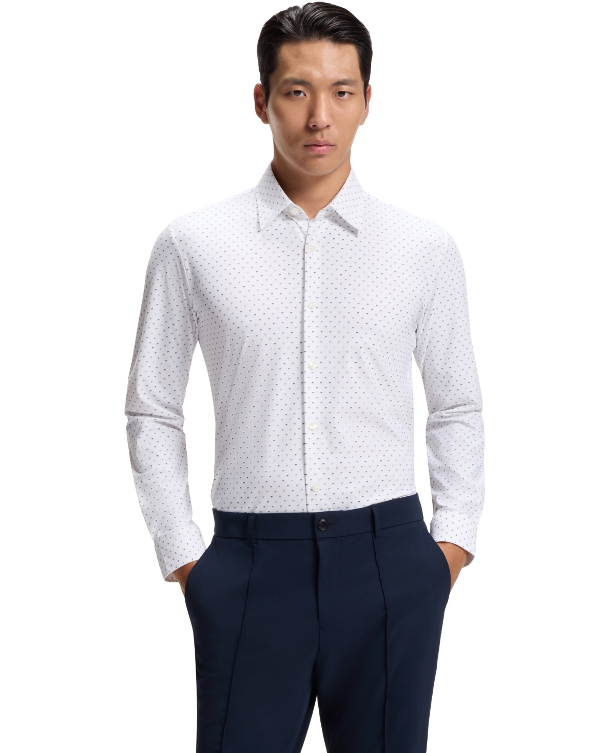 Click here for Boss by Hugo Boss Mens Stretch Jersey Slim-Fit Dre... prices