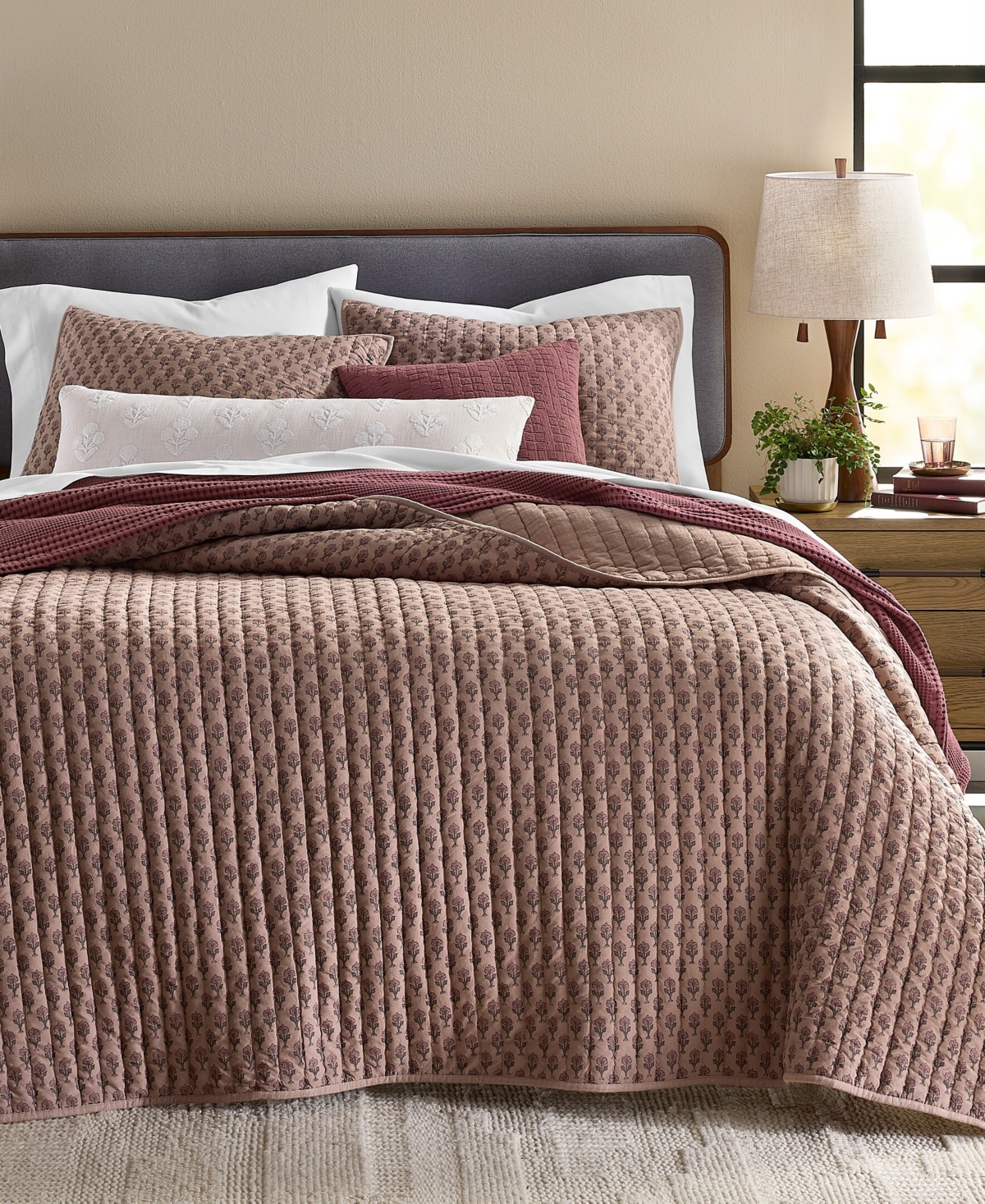 Click here for Oake Plum Floral 3-Piece Coverlet Set  King  Macys... prices