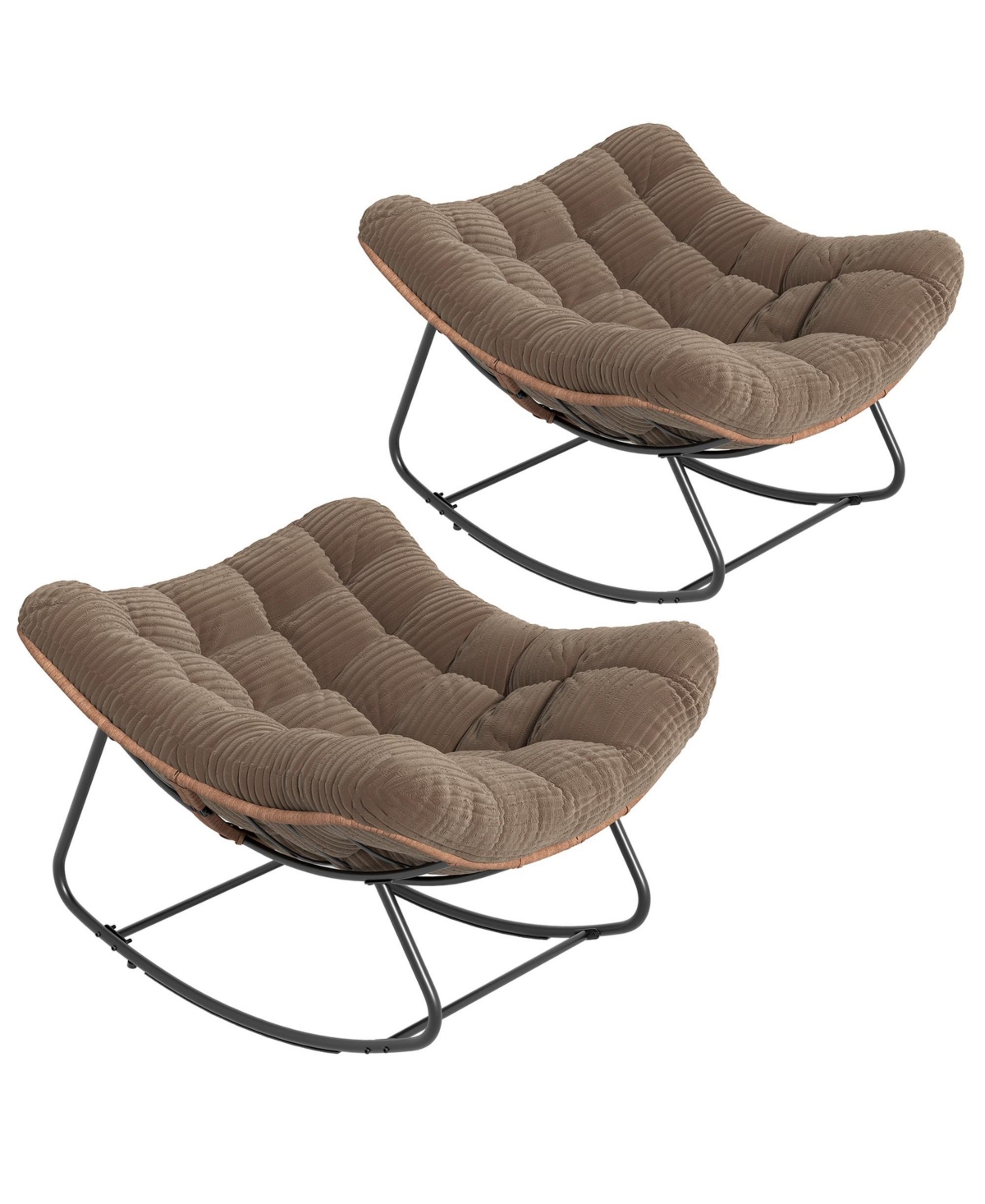 Click here for homfan Set Outdoor Rocking Papasan Chair with Cush... prices