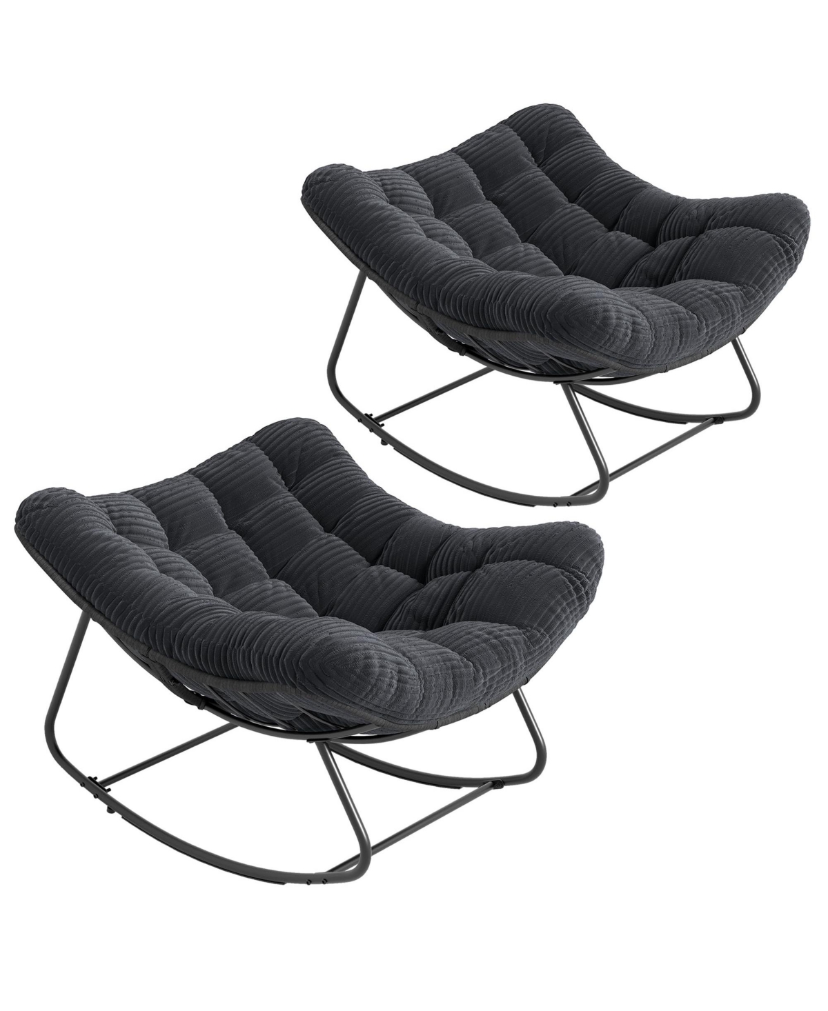 Click here for homfan Set Outdoor Rocking Papasan Chair with Cush... prices