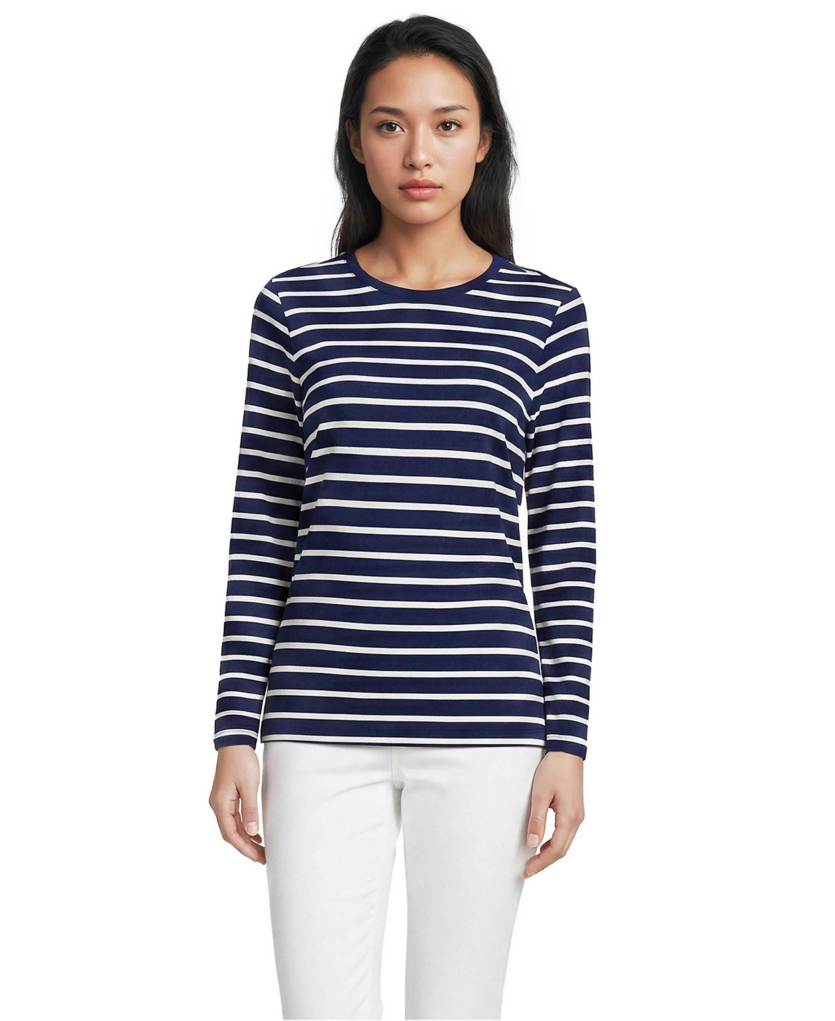 Click here for Lands End Relaxed Supima Cotton Long Sleeve Crew N... prices