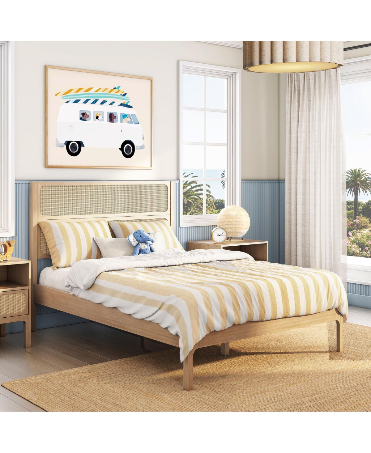 Click here for Max & Lily Elio/Rattan Full Single Bed - Blonde prices