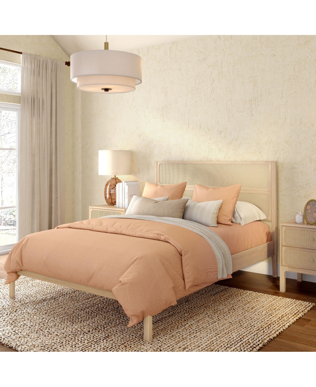 Click here for Plank+Beam Elio Rattan Queen Bed - Blonde prices