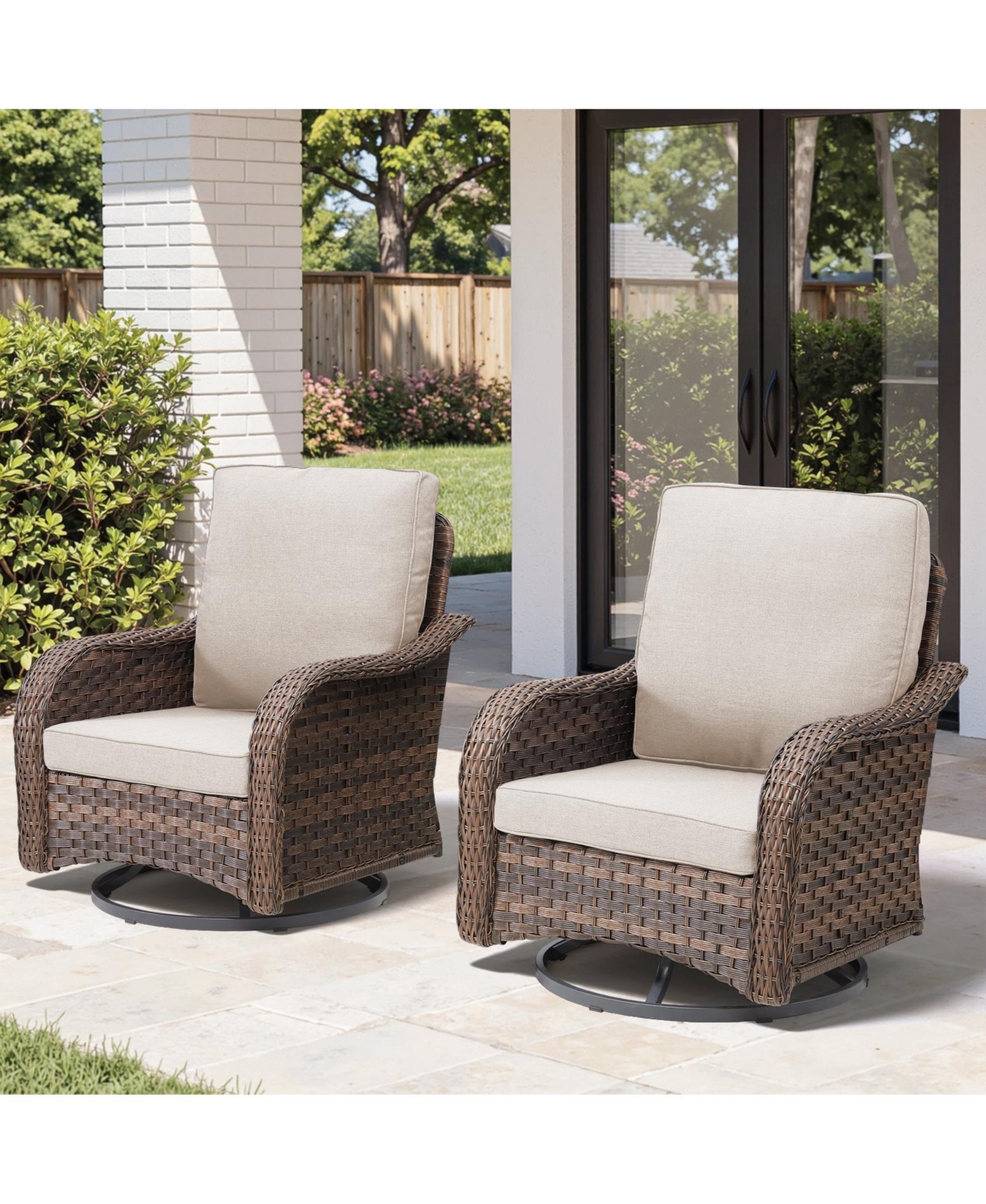 Click here for Pocassy 2 Pieces Outdoor Swivel Rocker Chair Set o... prices