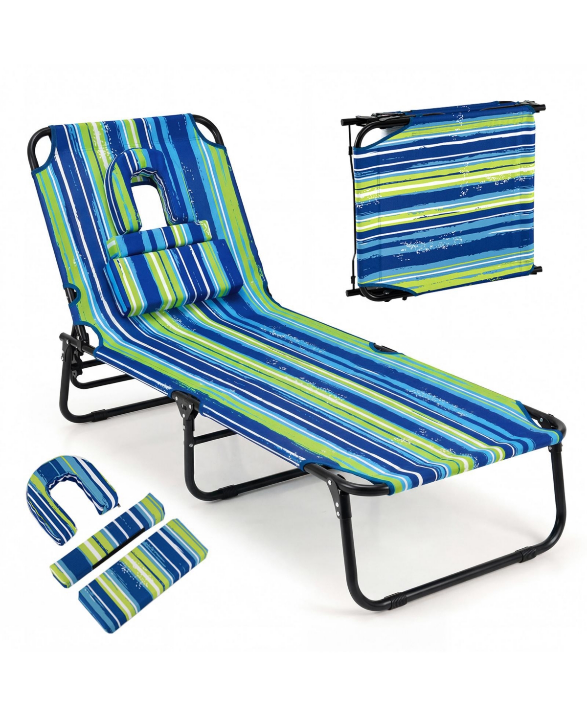 Click here for Costway Beach Chaise Lounge Chair with 4-Position... prices