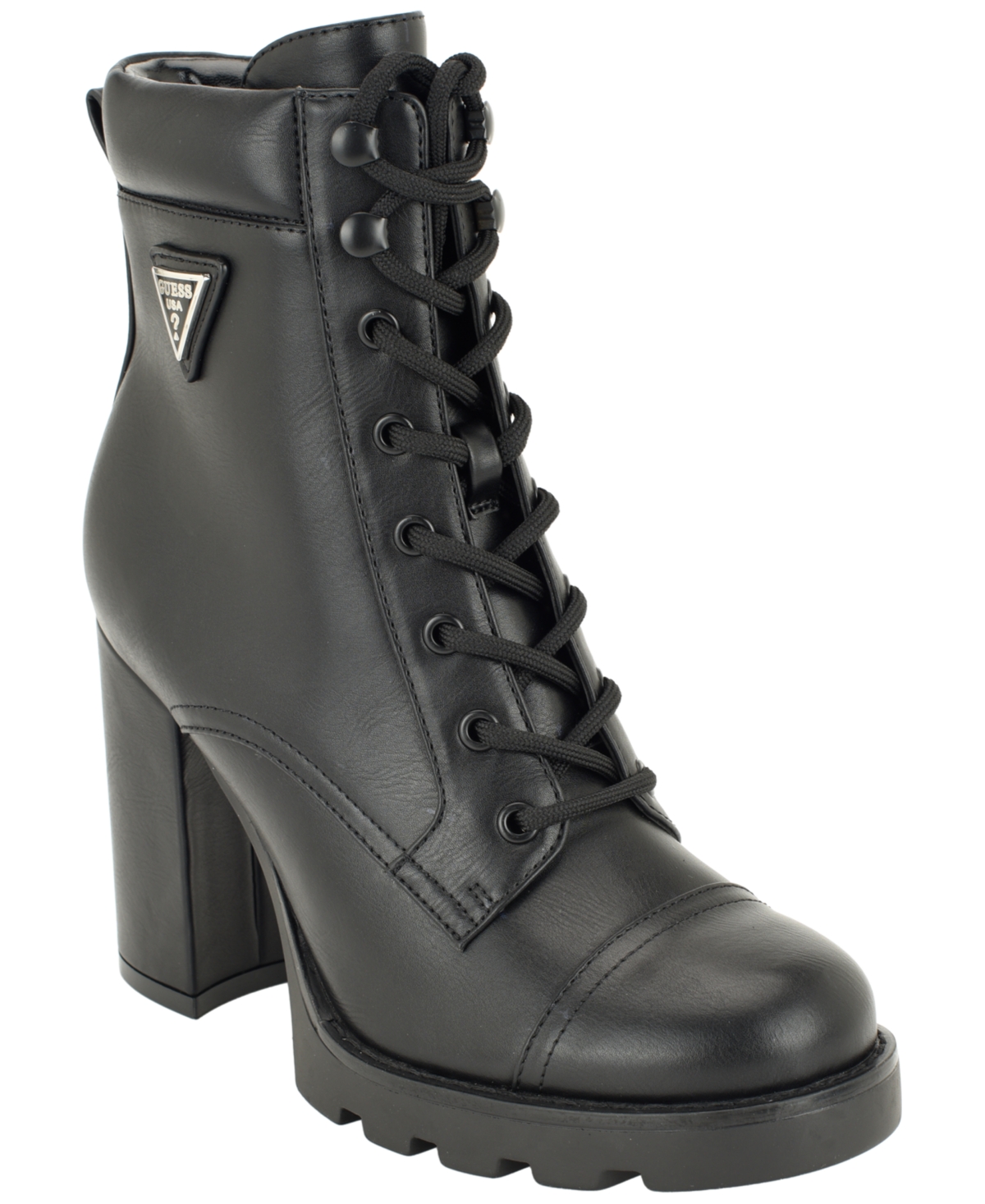 Click here for Guess Womens Nellsy Lace-Up Block Heel Hiker Booti... prices