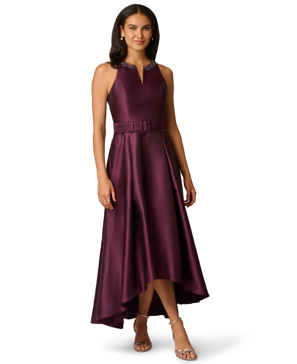 Click here for Adrianna Papell Womens Mikado High-Low V-Neck Bead... prices