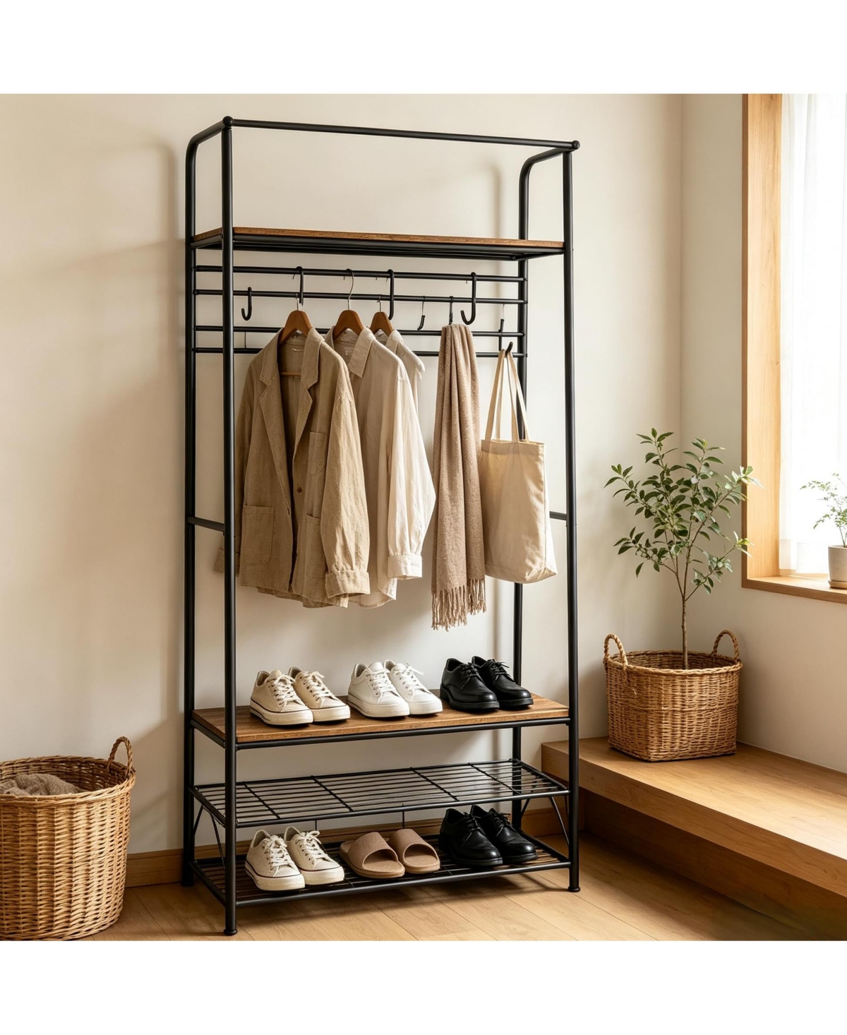 Click here for Hall Tree with Shoe Bench  Coat Rack with Storage... prices