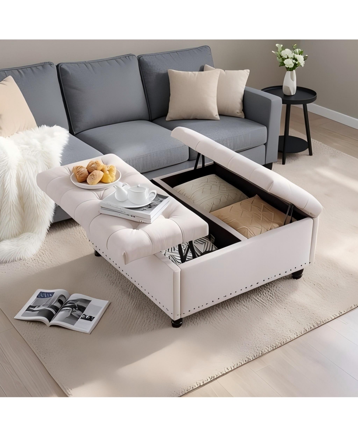 Click here for 35 x 35 x 18 Storage Ottoman Bench with Flip-Top... prices