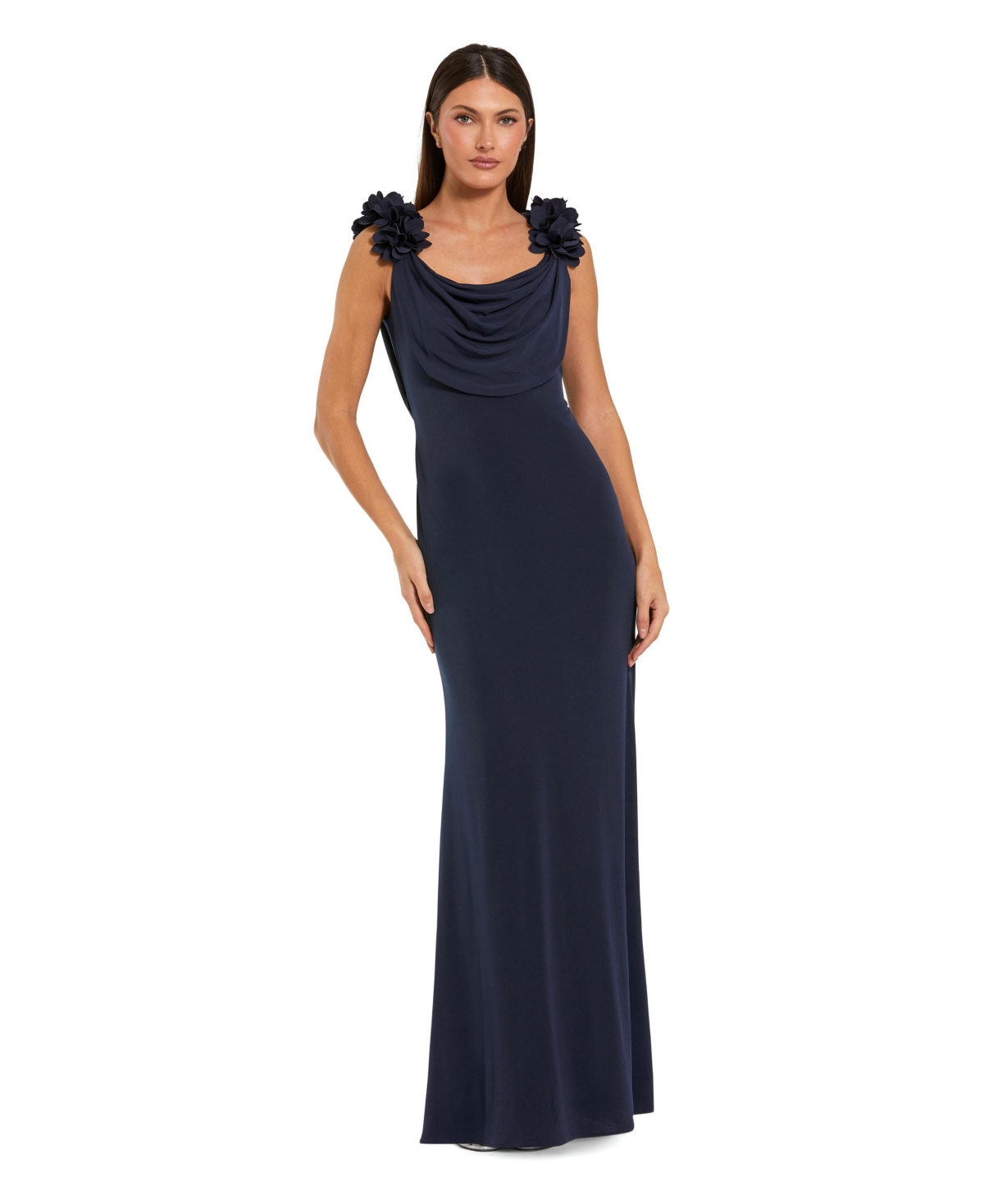 Click here for Mac Duggal Petite Crepe One Shoulder Mermaid Gown... prices