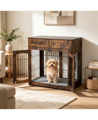 Click here for Medium Large Engineered Wood Dog Crate Furniture I... prices