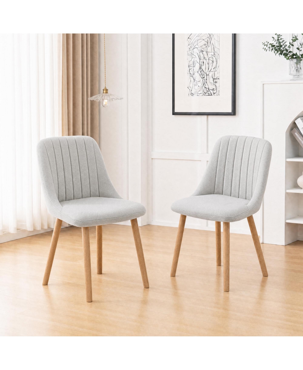 Click here for Set of 2 Upholstered Dining Chairs  Fabric Covered... prices