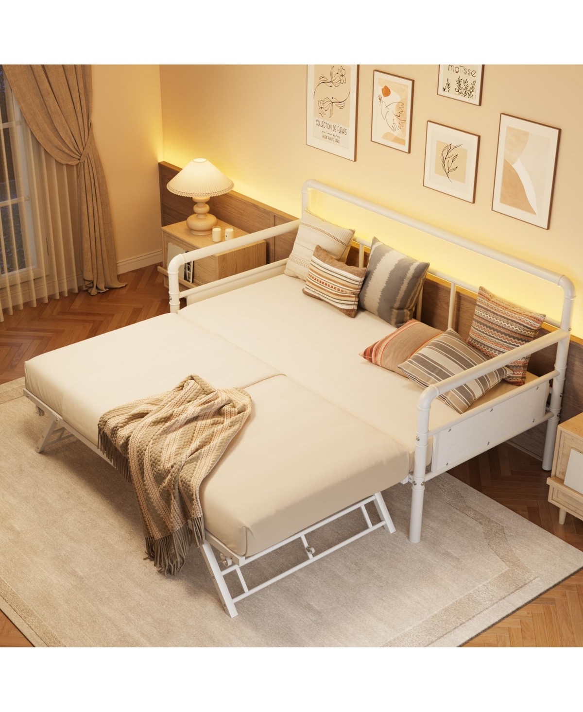 Click here for Full Daybed with Pop Up Trundle  White Platform Be... prices