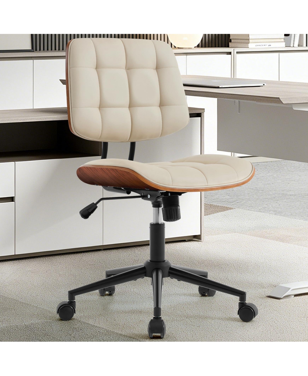 Click here for Home Office Armless Desk Chair with Wheels | Moder... prices