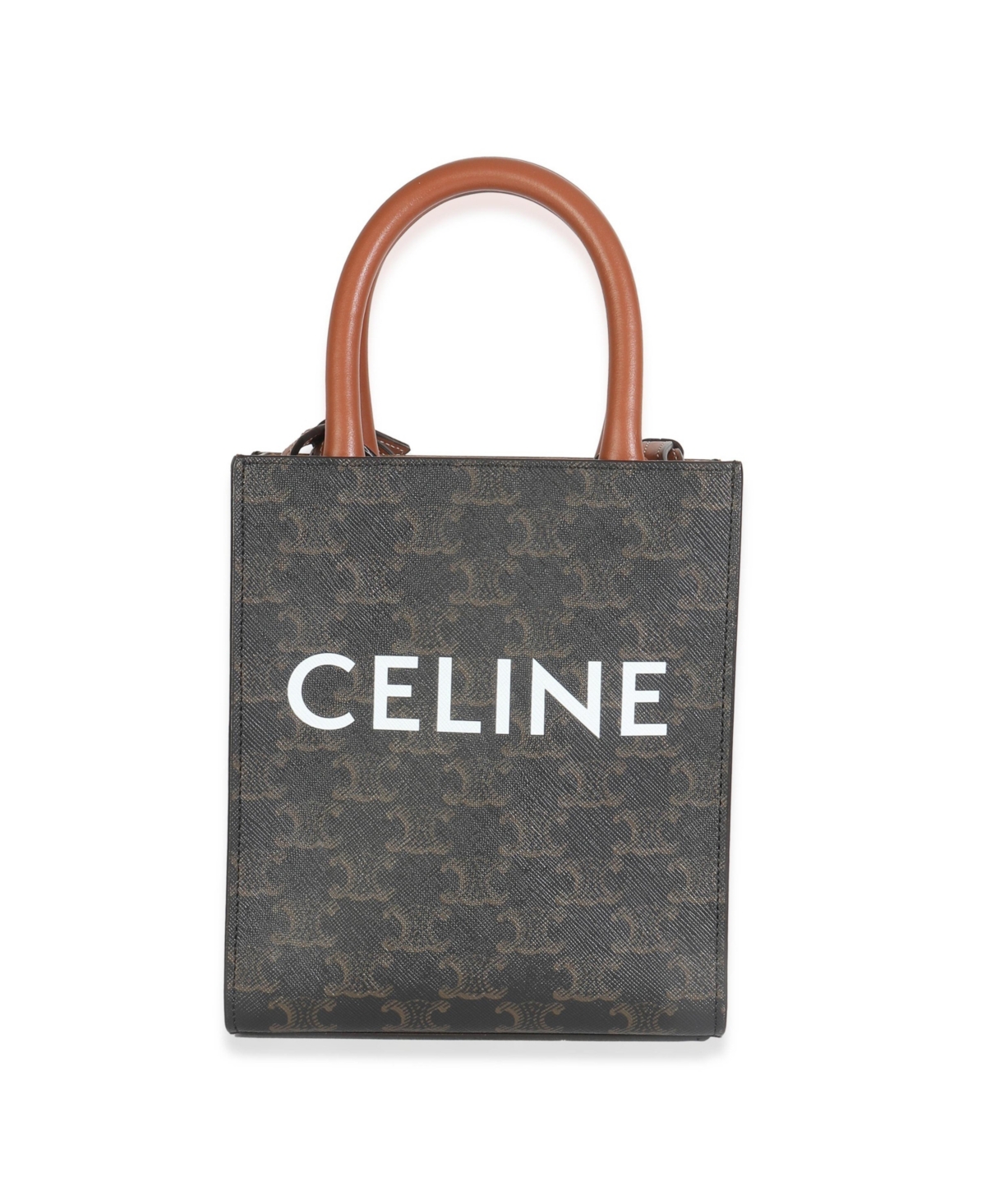 Click here for Pre-Owned Celine Brown Triomphe Canvas MIni Vertic... prices