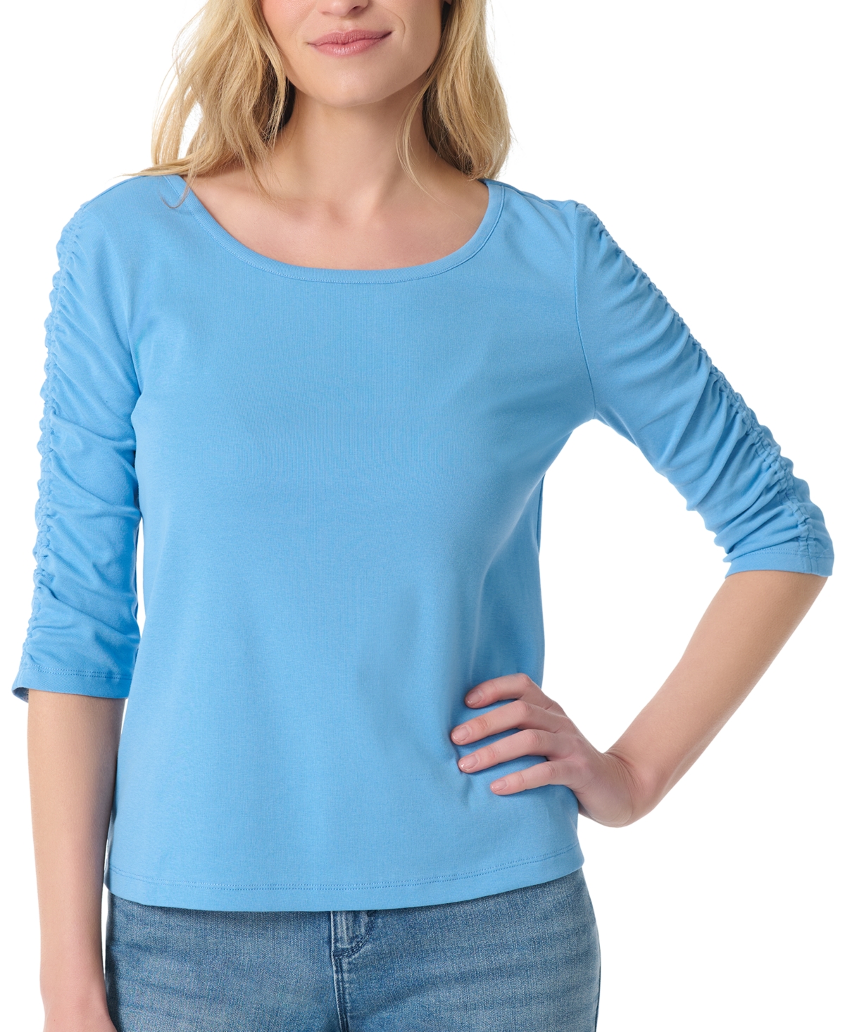 Click here for Gloria Vanderbilt Womens Striped Round Neck Ruched... prices