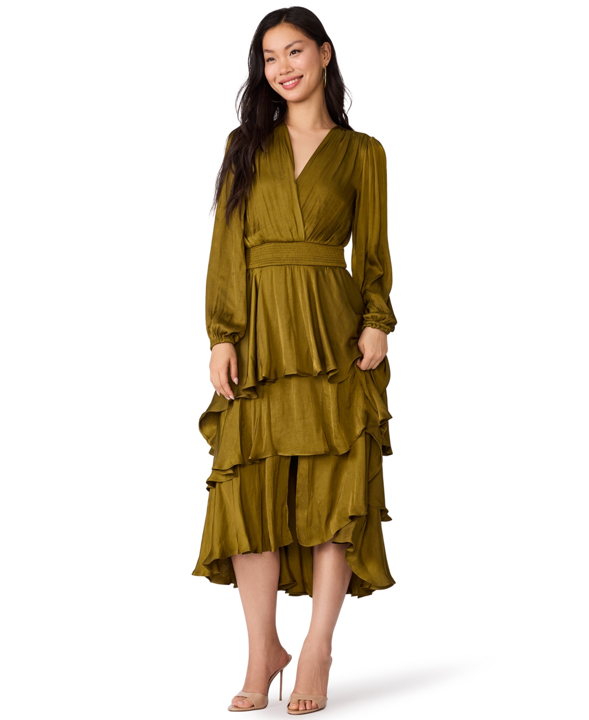 Click here for Steve Madden Womens Bei Smocked-Waist Tiered High-... prices