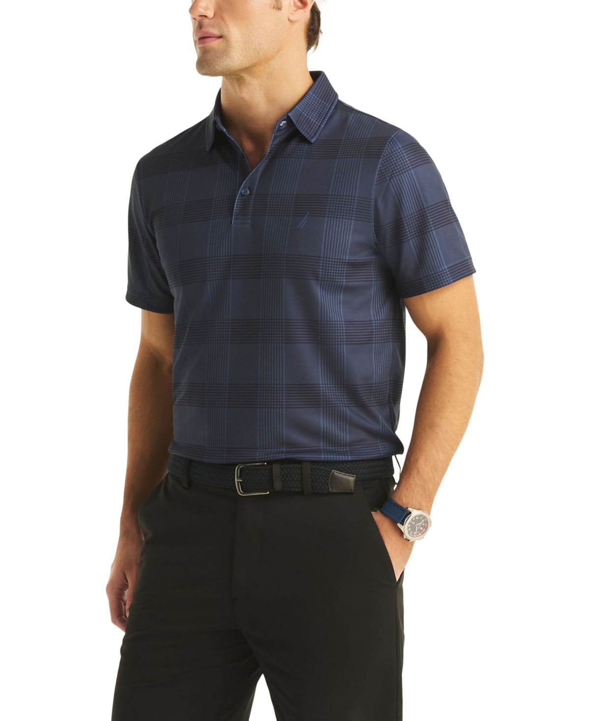 Click here for Nautica Mens Plaid Golf Classic-Fit Polo Shirt - N... prices
